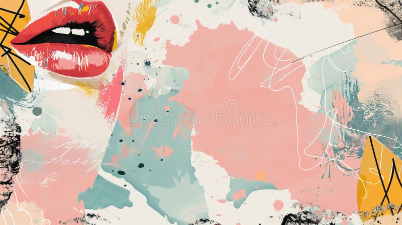 The Mouth Announcing Crazy Promotions. Doodle Elements on a Retro ...