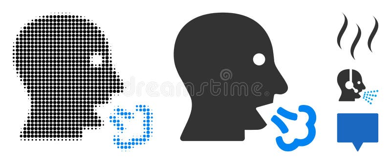 Mouth Breath Halftone and Solid Icon Stock Vector - Illustration of ...