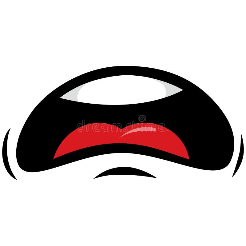 Mouth Crying Cartoon Face Expression Drawing Vector Illustration Stock ...