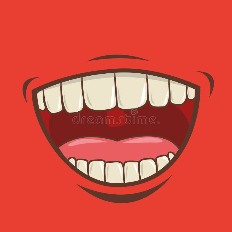 Laughing red lips stock vector. Illustration of laughing - 3099886