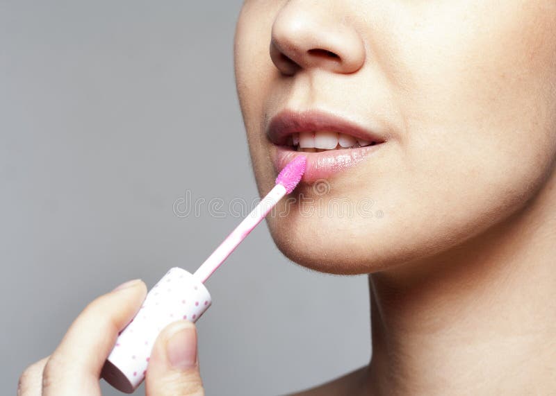 Mouth with lipstick stock image. Image of perfect, people - 41025825