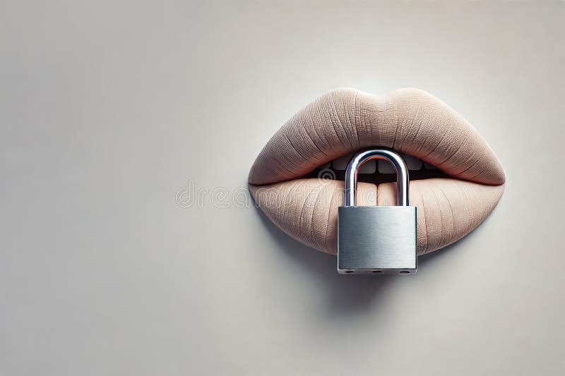 A Mouth with a Lock As a Symbol of Silence and Suppression of Speech ...