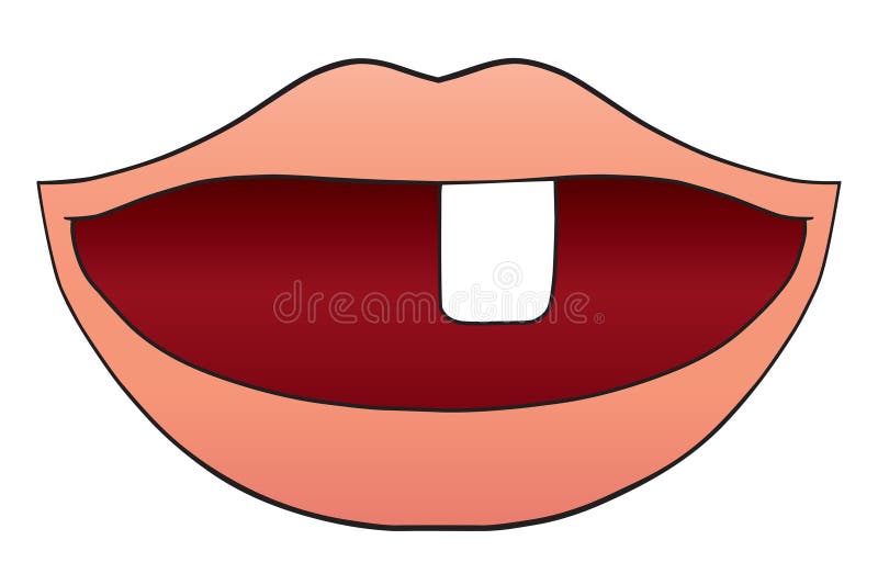 Mouth with One Tooth Left stock vector. Illustration of bite - 304285197