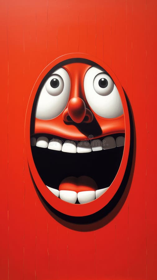 A Mouth that is Open in Light Red and Black, Emphasis on Negative Space ...