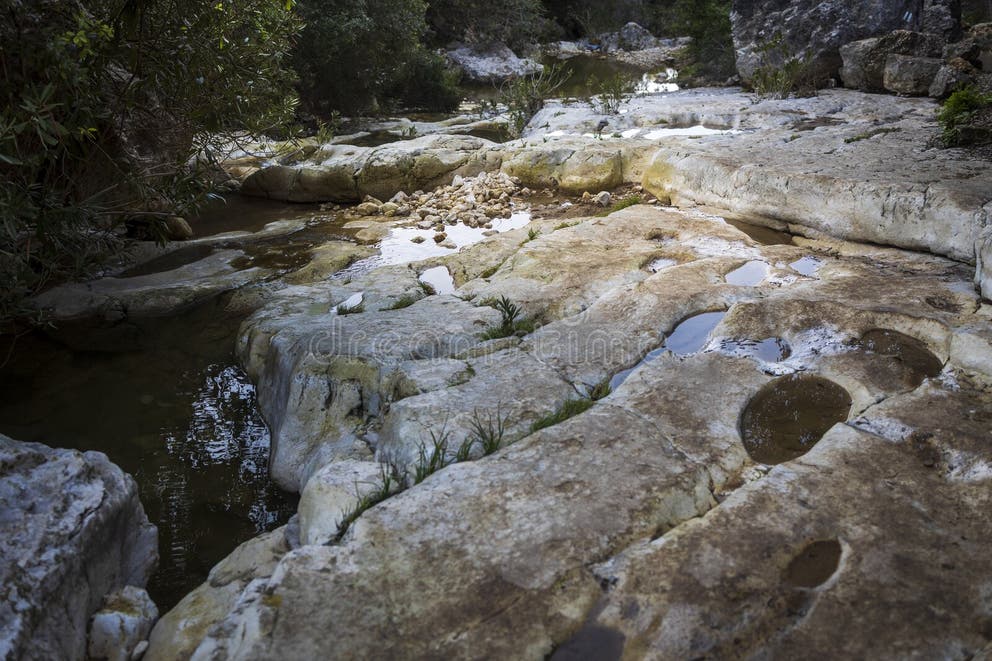 The Mouth of the Oren Stream on Mount Carmel in Israel Stock Photo ...