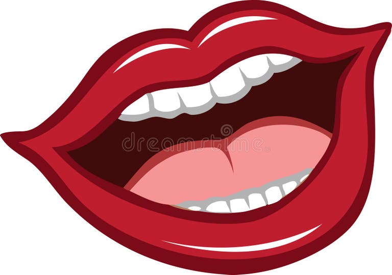 Mouth red lips stock vector. Illustration of tongue, cartoon - 34178785