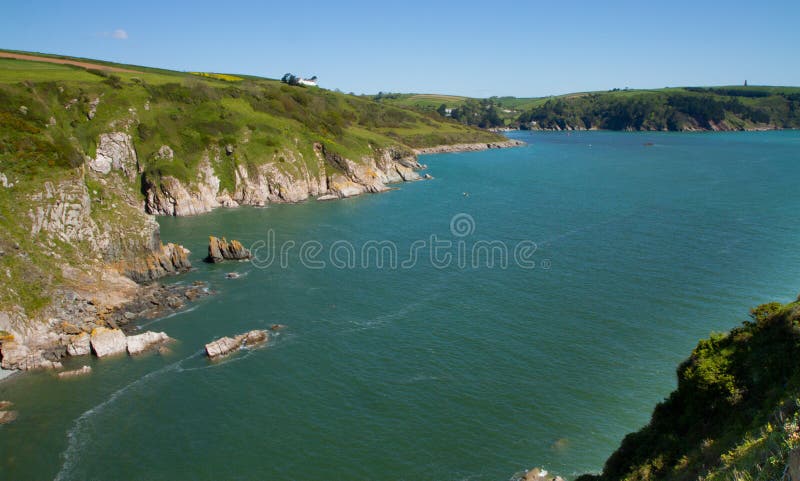 Devon Coast at the Mouth of the River Dart Estuary in Devon Stock Photo ...
