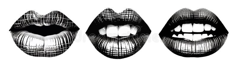 Mouth Set Vector Isolated on White Background Stock Illustration ...