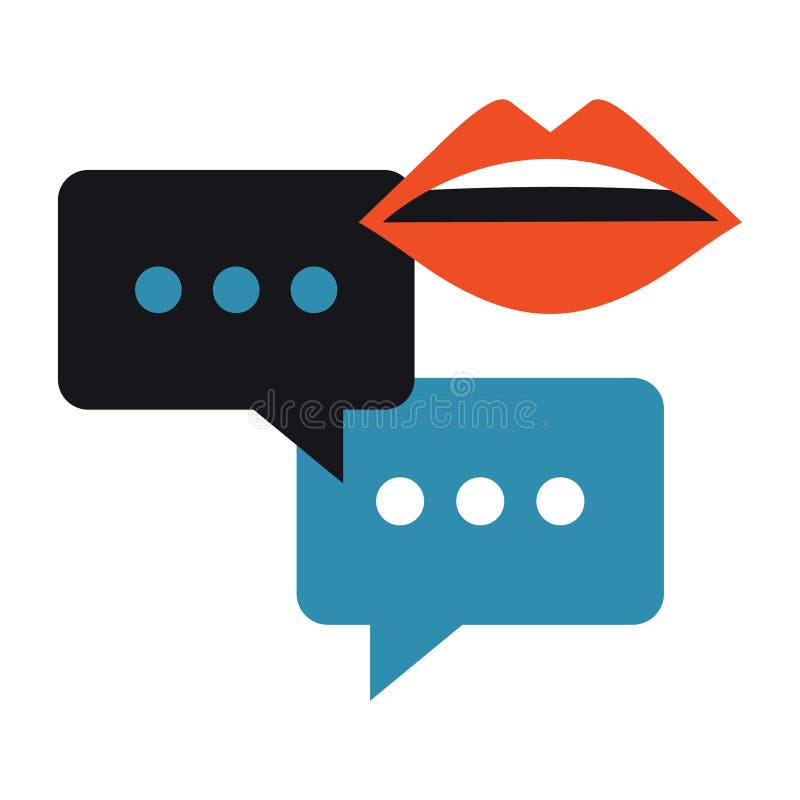 Mouth with a Speech Bubble, Communication, Verbal Exchange and ...