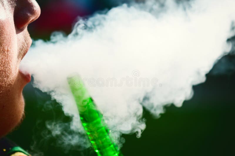 The Mouth of a Syrian Man Smoking the Traditional Hubble-bubble Stock ...
