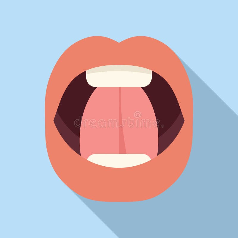 Mouth Tongue Exercise Icon Flat Vector. Speech Infancy Stock Vector - Illustration of speaking ...