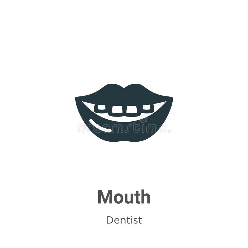 Mouth Vector Icon on White Background. Flat Vector Mouth Icon Symbol ...