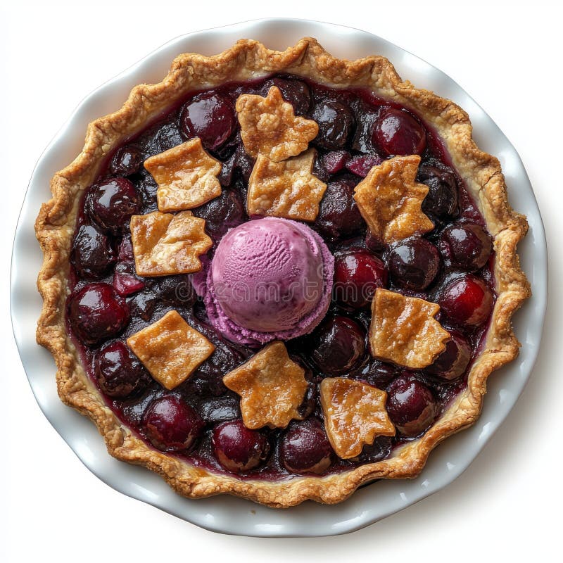 A Mouth-watering Cherry Pie Piece Showcased on an Invisible Background ...