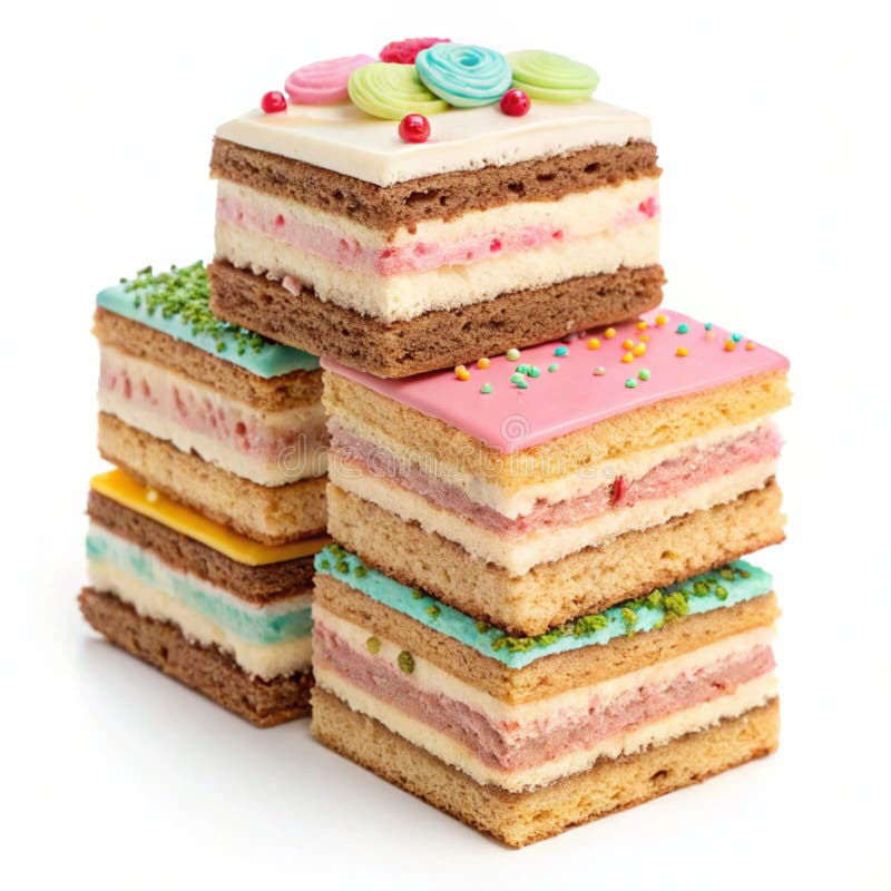 Stack of Cakes Isolated on White Background Stock Illustration ...