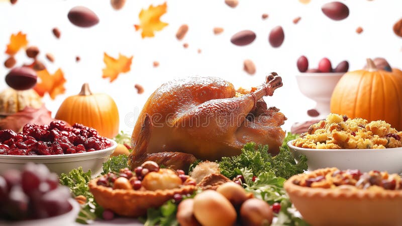 A Mouth-watering Thanksgiving Turkey, Surrounded by Festive Fall Sides ...