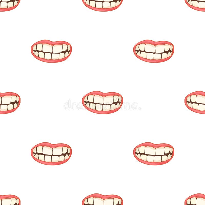 Mouth with White Healthy Teeth Pattern Seamless Vector Stock Vector ...