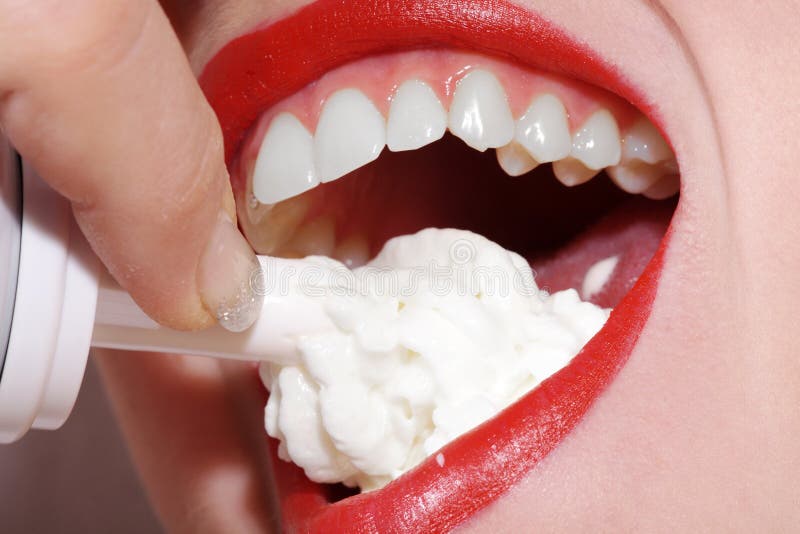 Mouth white tooth stock photo. Image of care, cream, morning - 39469822