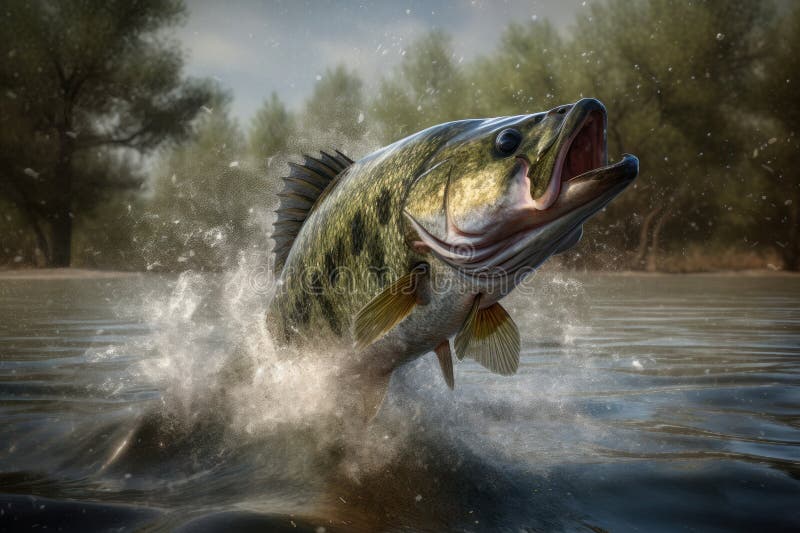 Mouthbass Fish Water. Generate Ai Stock Illustration - Illustration of ...
