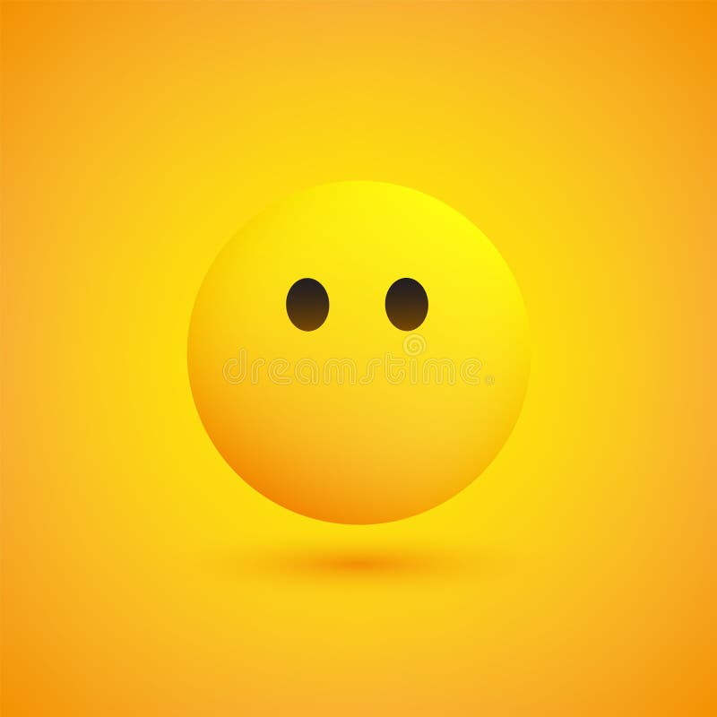 Mouthless Face - Emoticon in Front of a Yellow Background Stock Vector ...