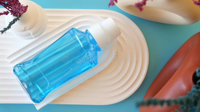 Mouthwash Liquid in a Container on Table Stock Video - Video of oral ...