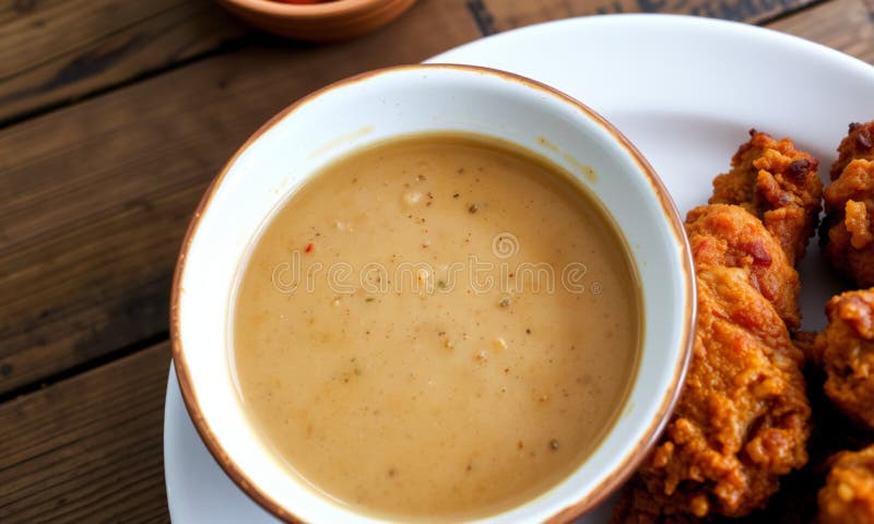 A Mouthwatering Bowl of Chicken Gravy Served Alongside a Plate of ...