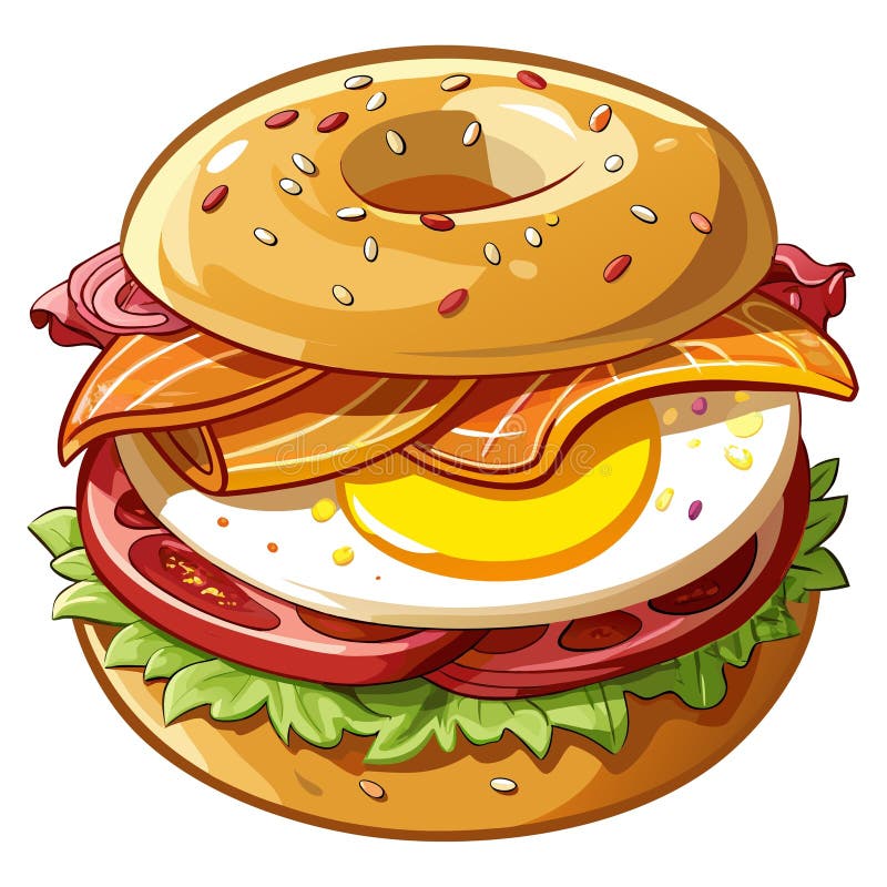 A Mouthwatering Breakfast Bagel Sandwich with Bacon, Cheese, and Egg ...