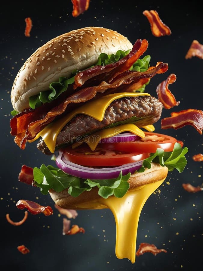 Hyper-Realistic Gourmet Cheeseburger Stock Photo - Image of gourmet ...