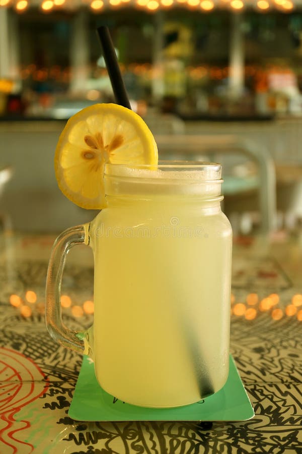 Iced Lemonade in a Transparent Jar Stock Image - Image of mouthwatering ...