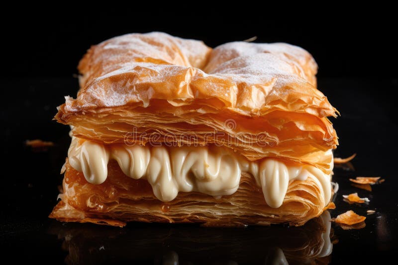 A Mouthwatering Image Capturing a Pastry Up Close, Showcasing a Bite ...