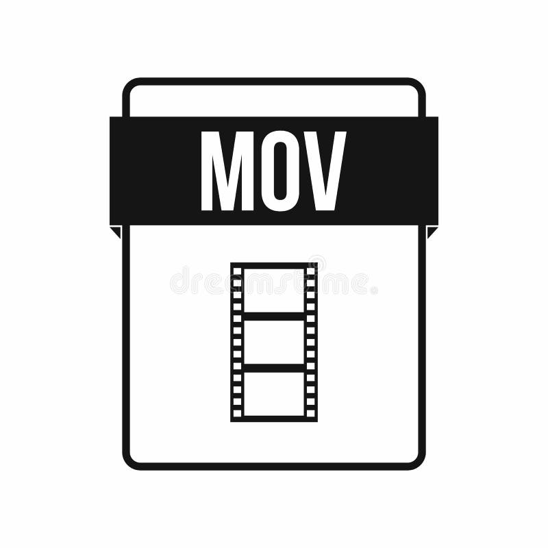 MOV File Icon, Simple Style Stock Vector - Illustration of shape ...