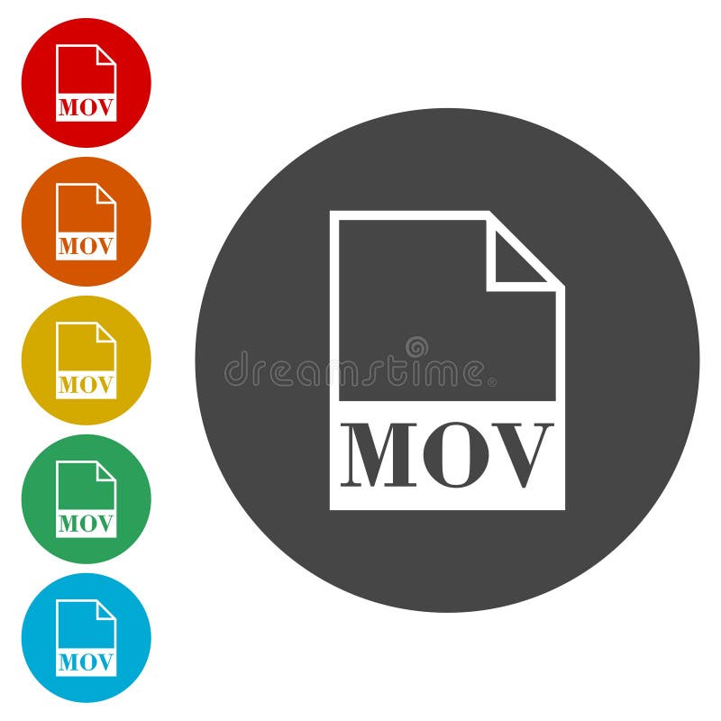MOV file icon stock vector. Illustration of audio, icon - 132144046