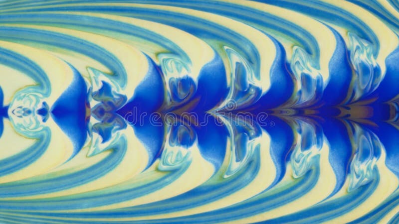 Movable Blue-yellow Background with an Ornamental Pattern. Fluid Art of ...