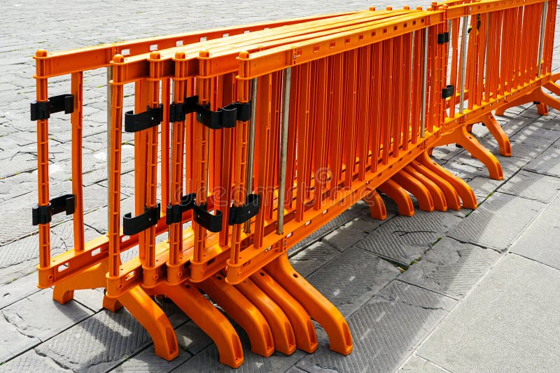 Movable Foldable Temporary Orange Plastic Barrier Sections for ...