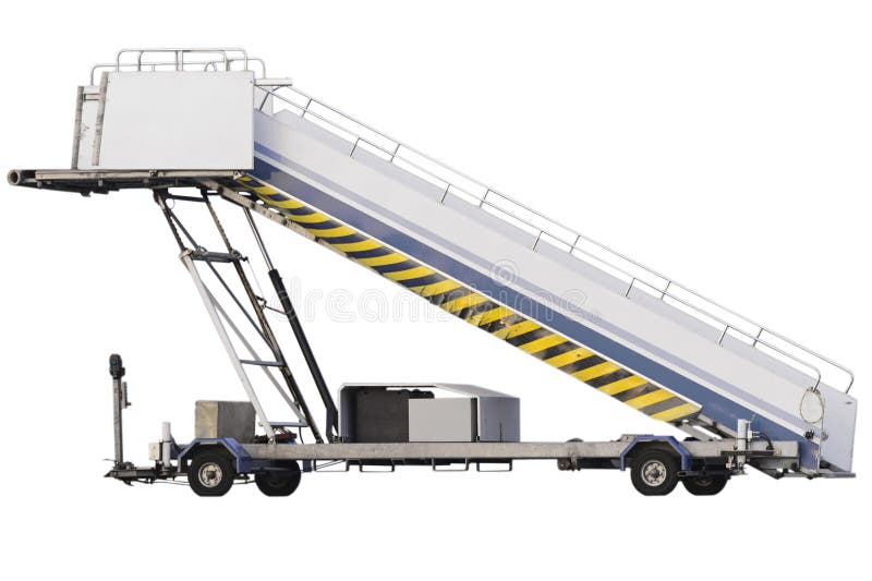 Movable Passenger S Boarding Ramp Isolated on White Background. Stock ...