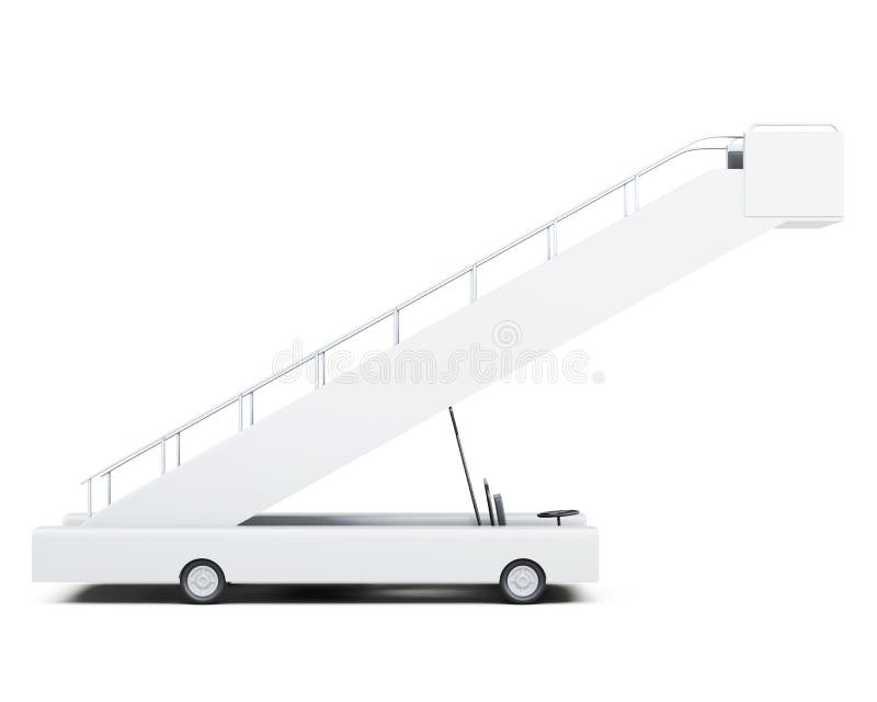 Movable Ramp Side View Isolated on White Background. 3d Rendering Stock ...