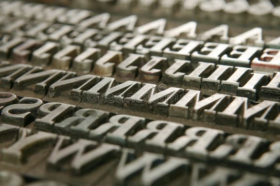 Movable type stock image. Image of print, metal, font - 1545847