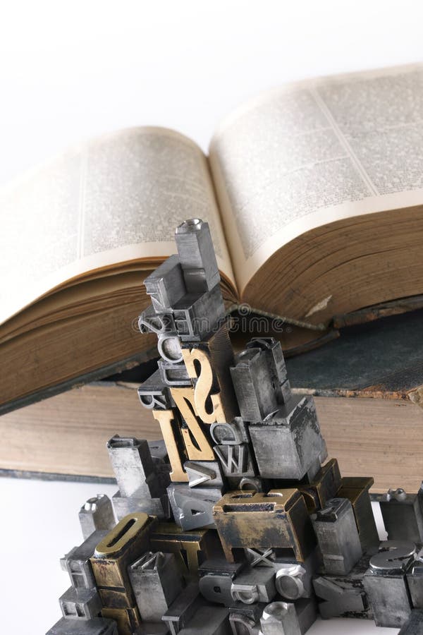 Movable type with old book stock photo. Image of tangled - 6339088