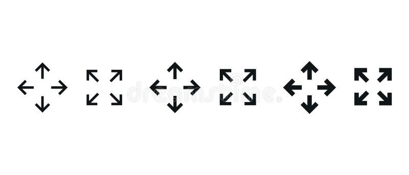 Move Arrow Drag, Vector Icons Set. Direction Arrows Symbols Stock ...