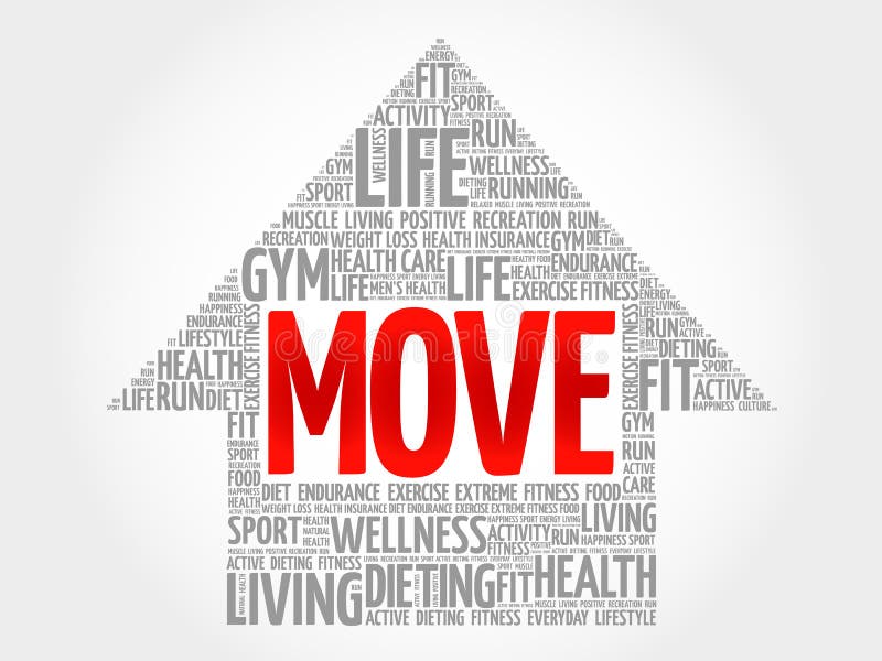 MOVE arrow word cloud stock illustration. Illustration of medicine ...