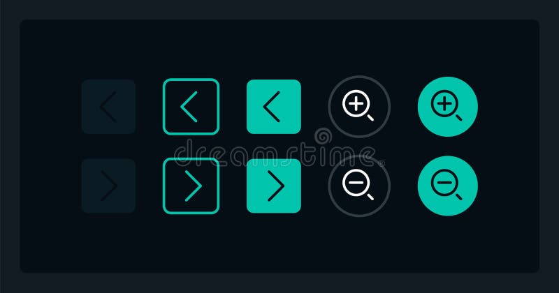 Move Arrow and Zoom Buttons UI Elements Kit Stock Vector - Illustration of website, next: 264689527