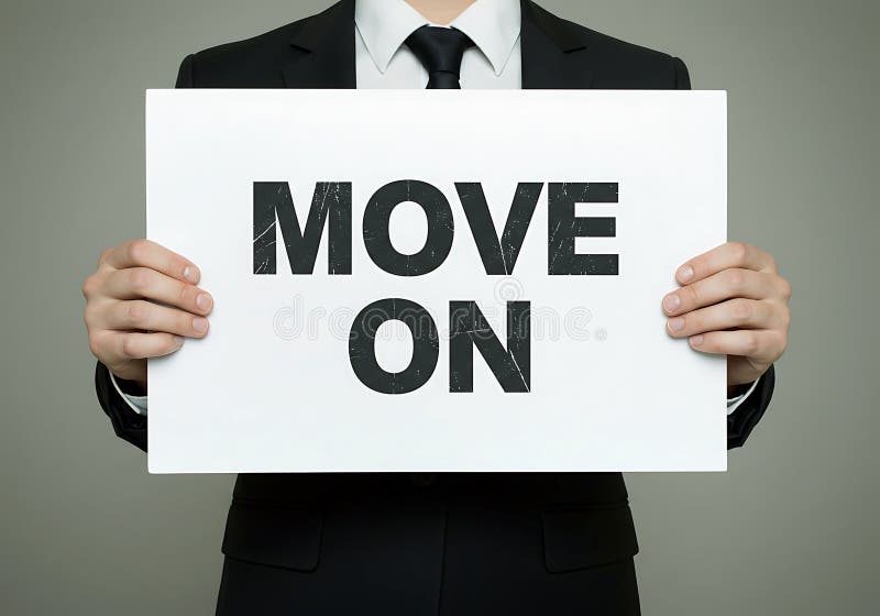 Move on Business Motivation Concept with Hands and Blue Sky Stock ...