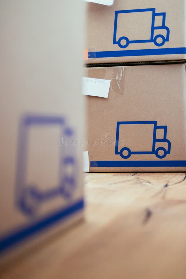 Move. Cardboard, Boxes and Stuff for Moving into a New Home Stock Photo ...