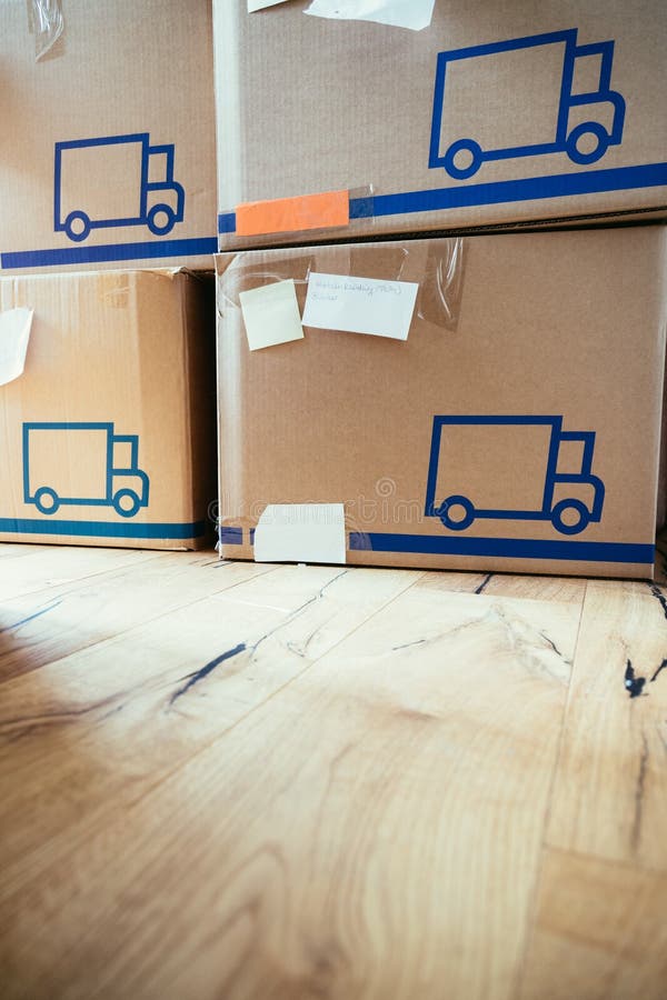 Move. Cardboard, Boxes and Stuff for Moving into a New Home Stock Photo ...