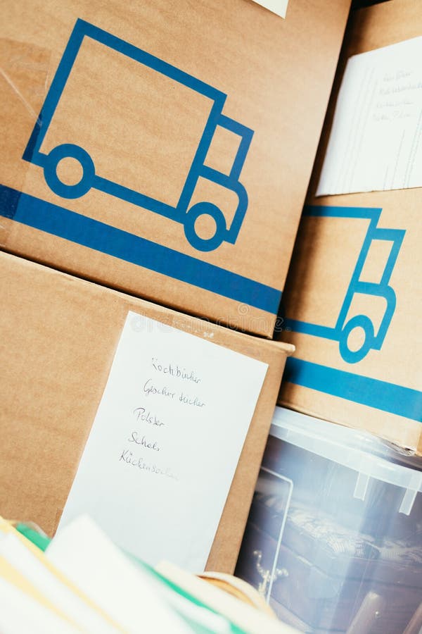 Move. Cardboard, Boxes and Stuff for Moving into a New Home Stock Image ...