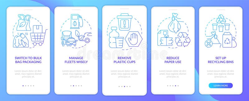 Move Company To Zero Waste Blue Gradient Onboarding Mobile App Screen ...