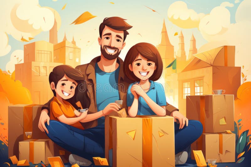 Move Concept. Cardboard Boxes and Cleaning Things for Moving into a New ...