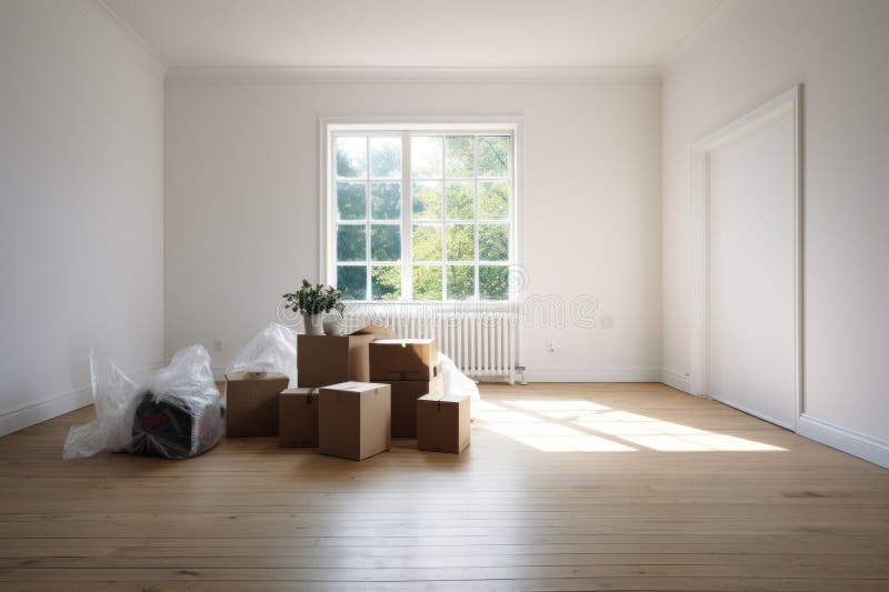 Move Concept. Cardboard Boxes and Cleaning Things for Moving into a New ...