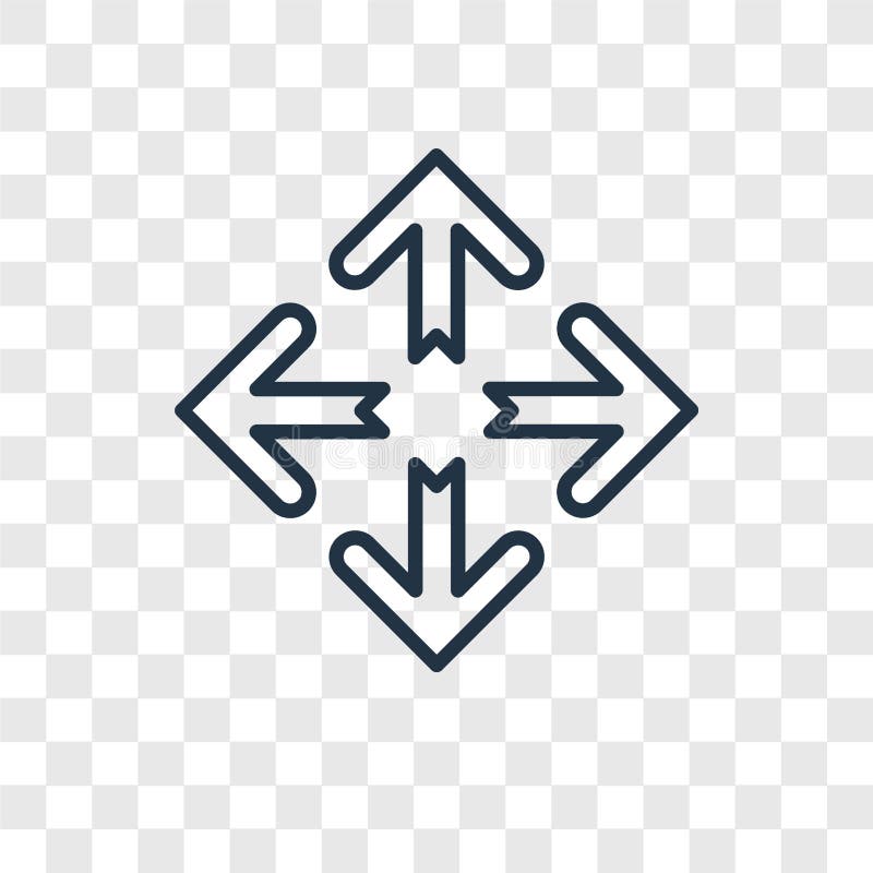 Move Concept Vector Linear Icon Isolated on Transparent Background ...