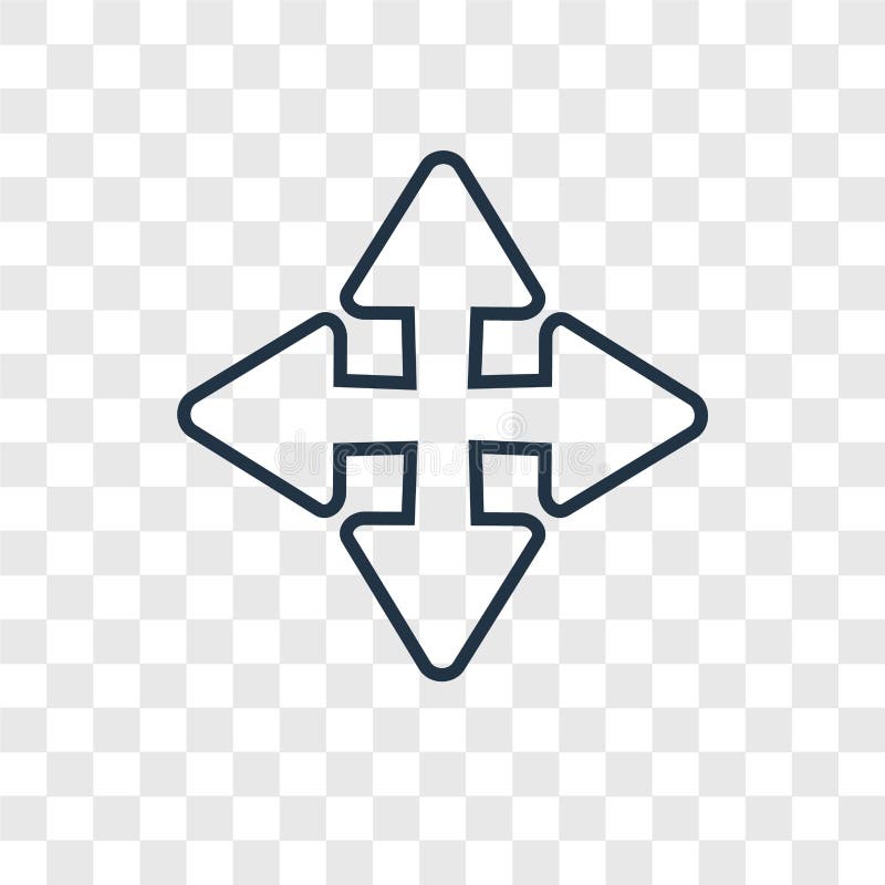 Move Concept Vector Linear Icon Isolated on Transparent Background ...