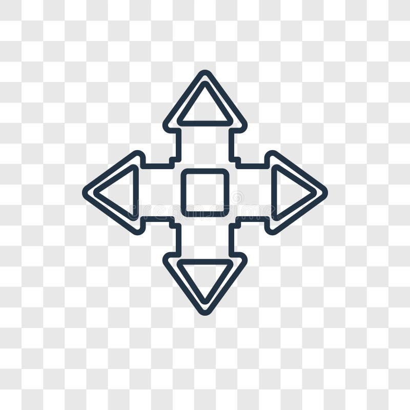 Move Concept Vector Linear Icon Isolated on Transparent Background ...